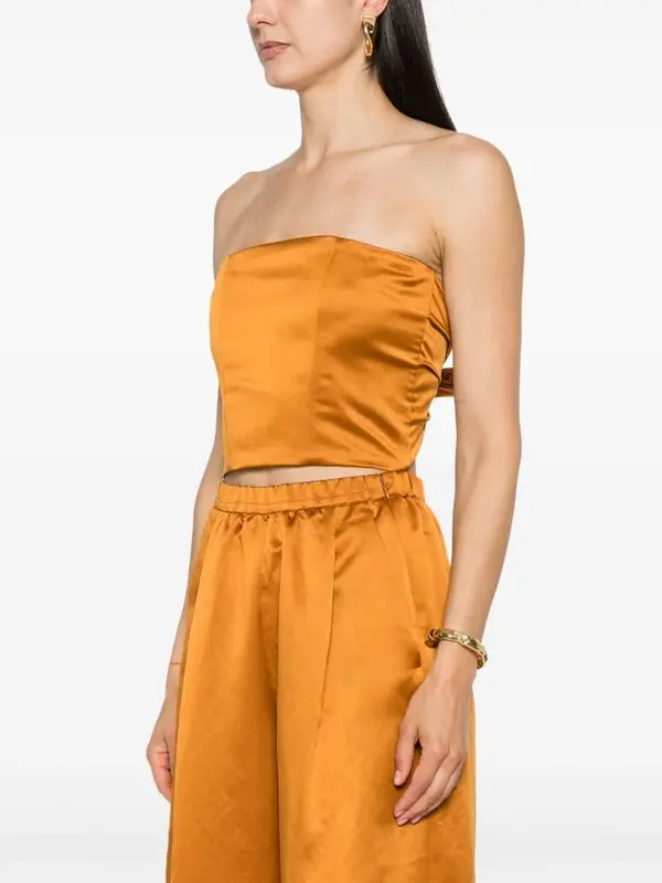 FORTE_FORTE Strapless Satin Top