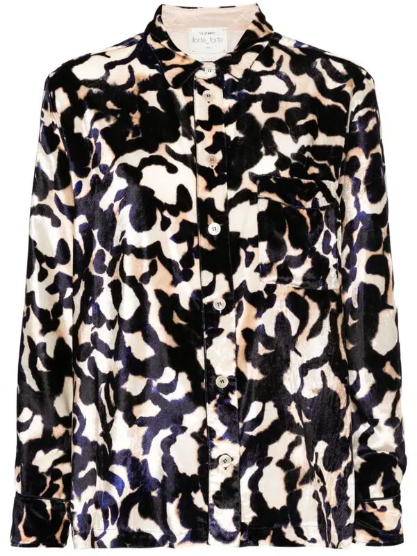 FORTE_FORTE Animal-print Velvet Shirt