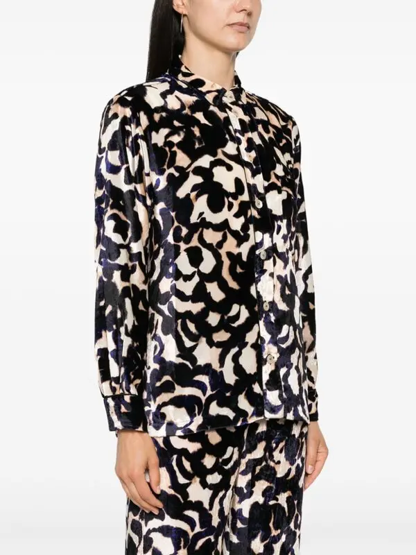 FORTE_FORTE Animal-print Velvet Shirt