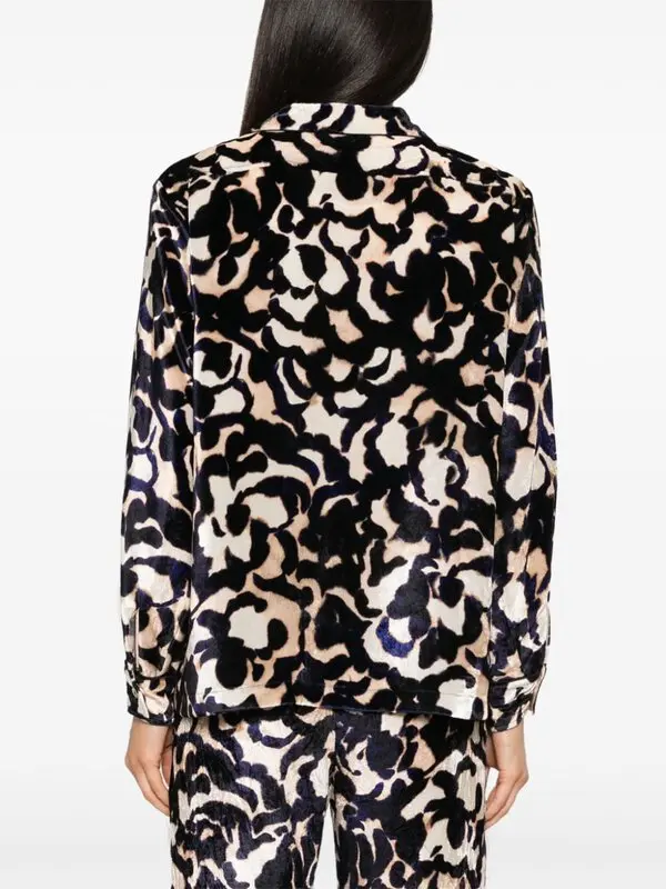FORTE_FORTE Animal-print Velvet Shirt