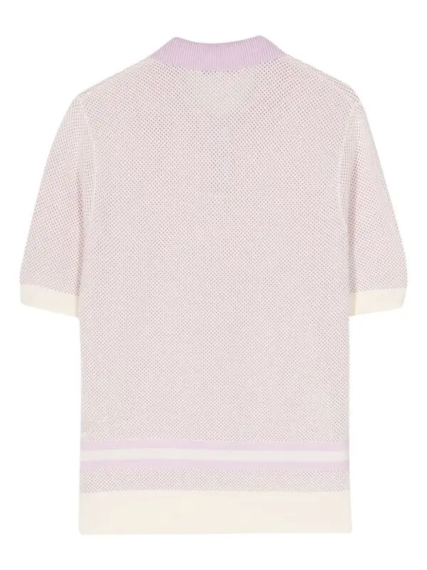 Maison Kitsuné Flash Fox Knitted Polo Top