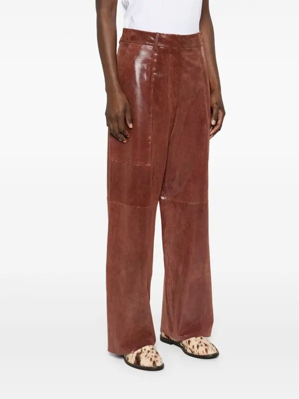 FORTE_FORTE Suede Straight Leg Trousers