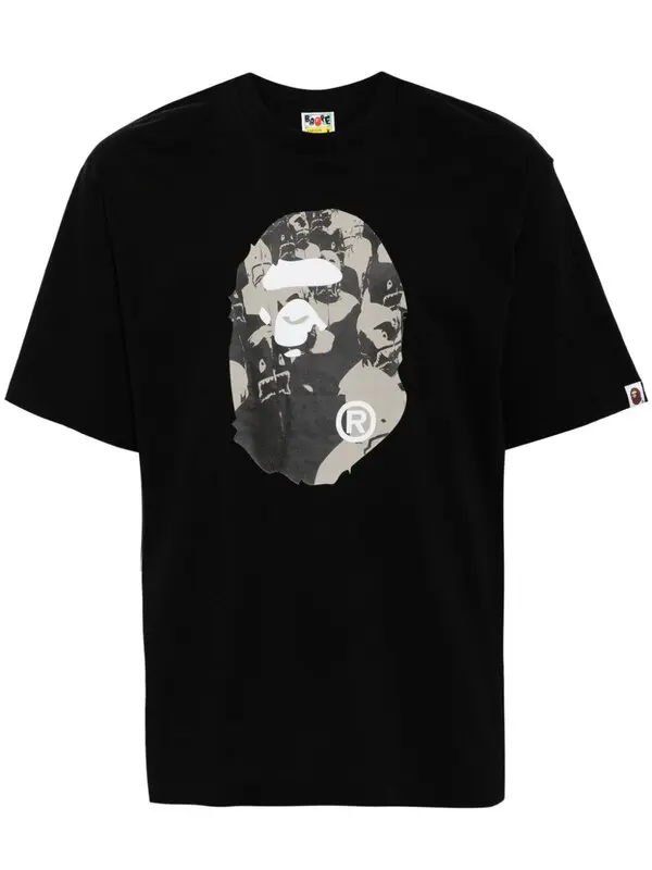 A BATHING APE Graphic Print T-shirt - Black
