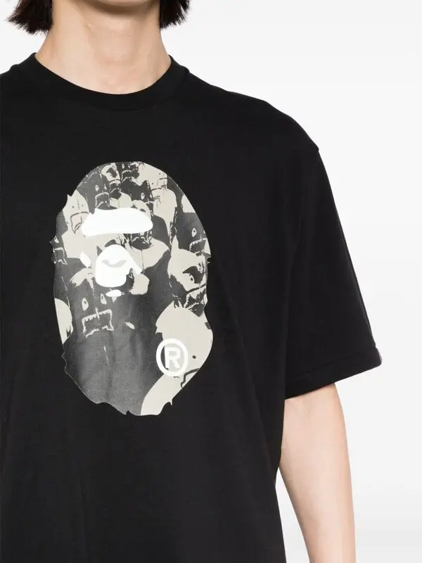 A BATHING APE Graphic Print T-shirt - Black