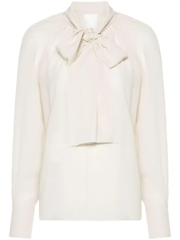 Givenchy 4g Silk Crepe Blouse - Neutrals