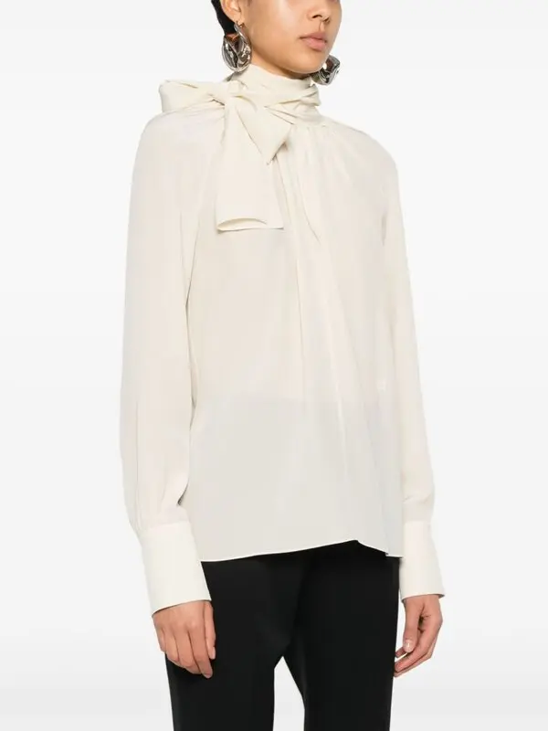 Givenchy 4g Silk Crepe Blouse - Neutrals