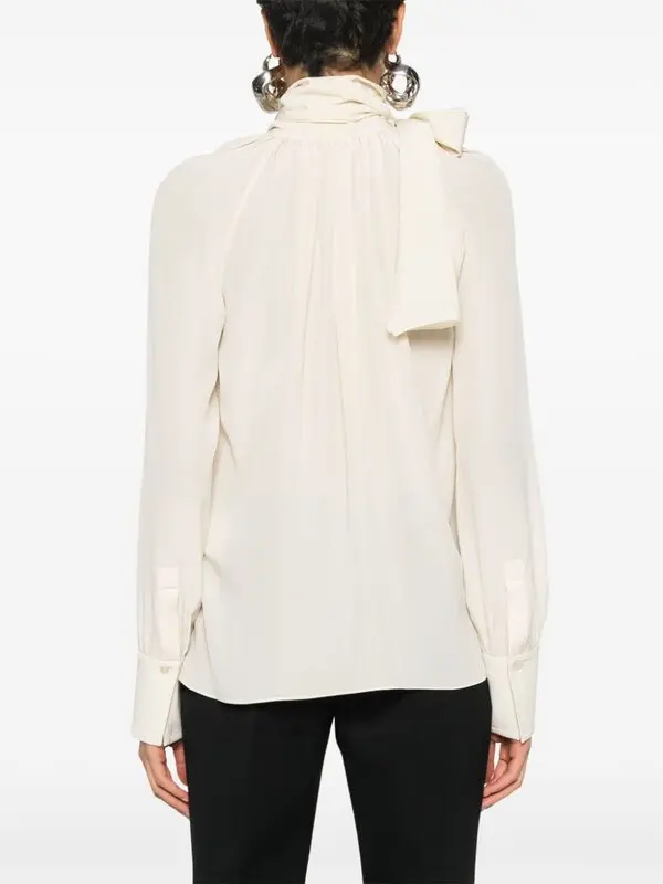 Givenchy 4g Silk Crepe Blouse - Neutrals