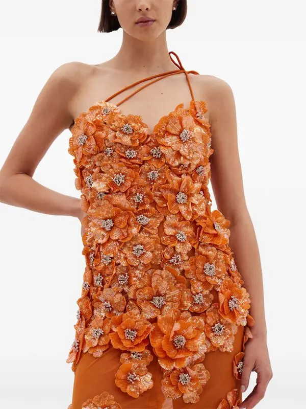 open lace back dress Rachel Gilbert Cheri Gown In Orange Size 6, 8 main image 1