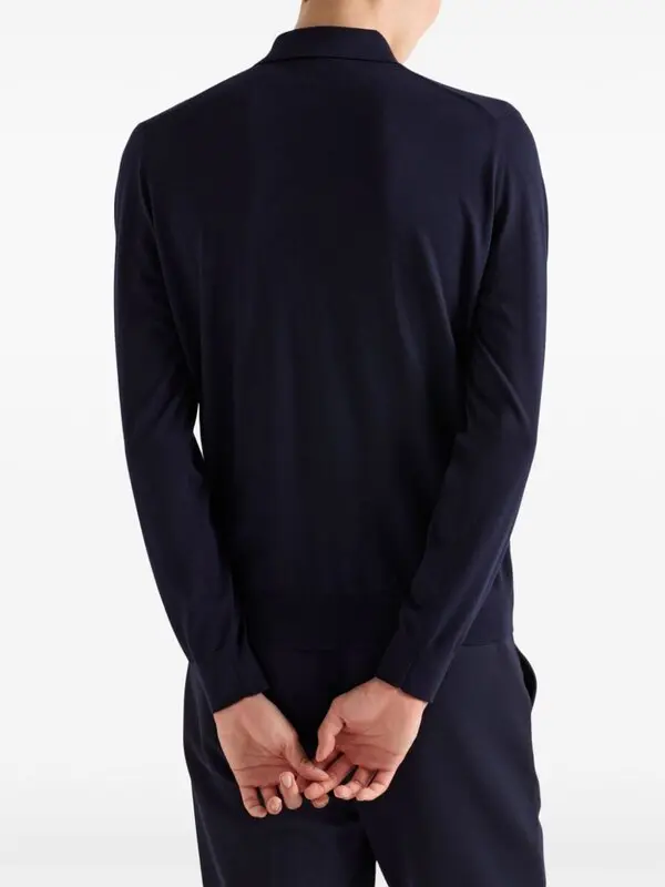 Prada Long-sleeve Wool Polo Shirt