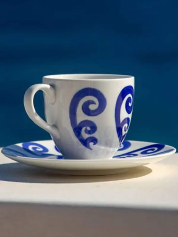 Themis Z Athenee Peacock Espresso Cup And Saucer