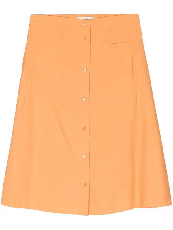 Maison Kitsuné High-waisted A-line Midi Skirt - Orange
