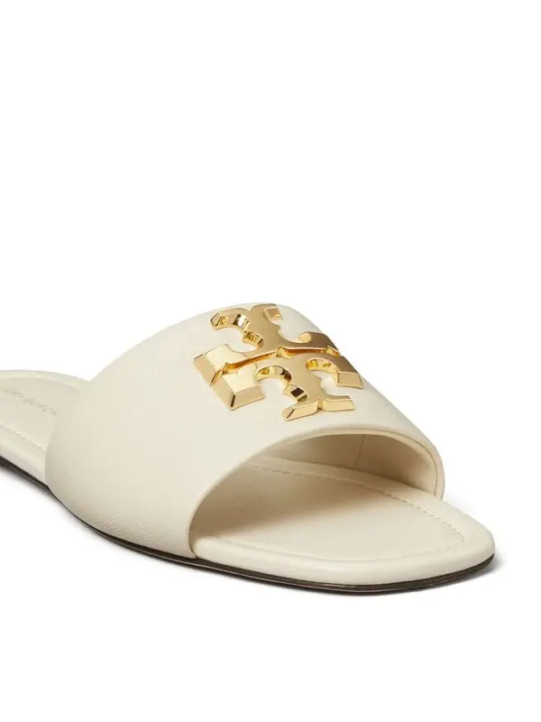Tory Burch Eleanor Logo-plaque Nappa Leather Sandals - Neutrals
