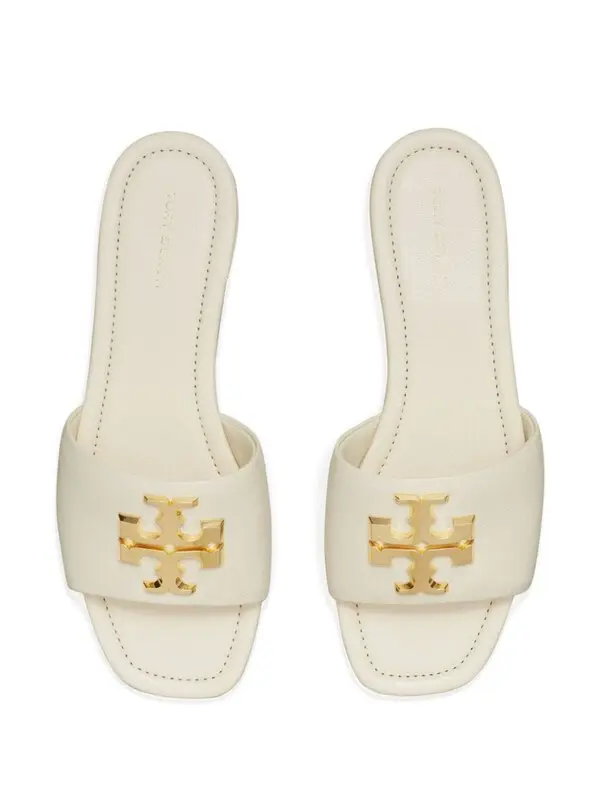 Tory Burch Eleanor Logo-plaque Nappa Leather Sandals - Neutrals
