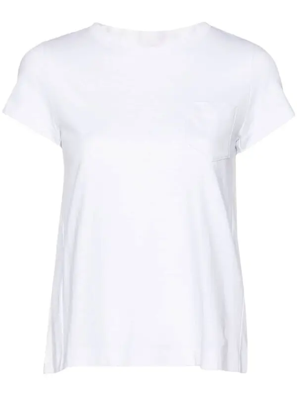 Sacai Knife-pleats Crew-neck T-shirt - White