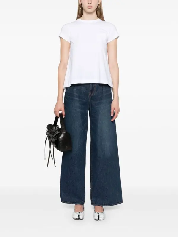 Sacai Knife-pleats Crew-neck T-shirt - White