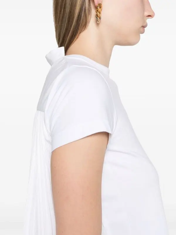Sacai Knife-pleats Crew-neck T-shirt - White