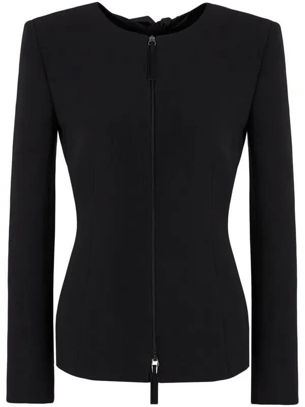 Giorgio Armani Bow-detail Zipped Jacket