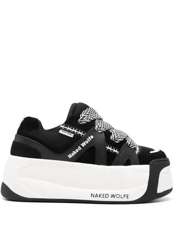 NAKED WOLFE Leather Platform Sneakers