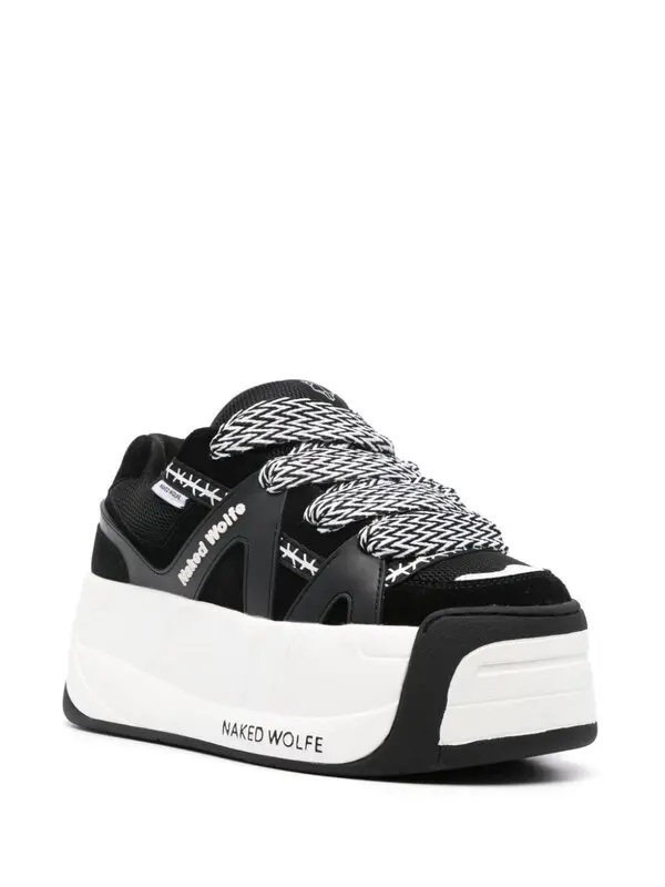 NAKED WOLFE Leather Platform Sneakers