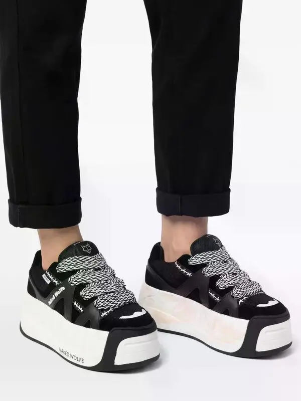NAKED WOLFE Slider Leather Platform Sneakers