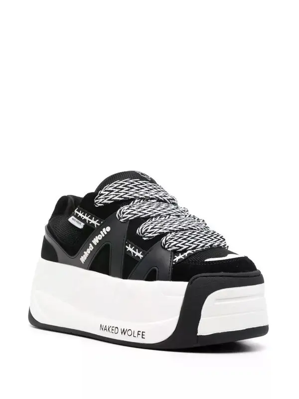 NAKED WOLFE Slider Leather Platform Sneakers