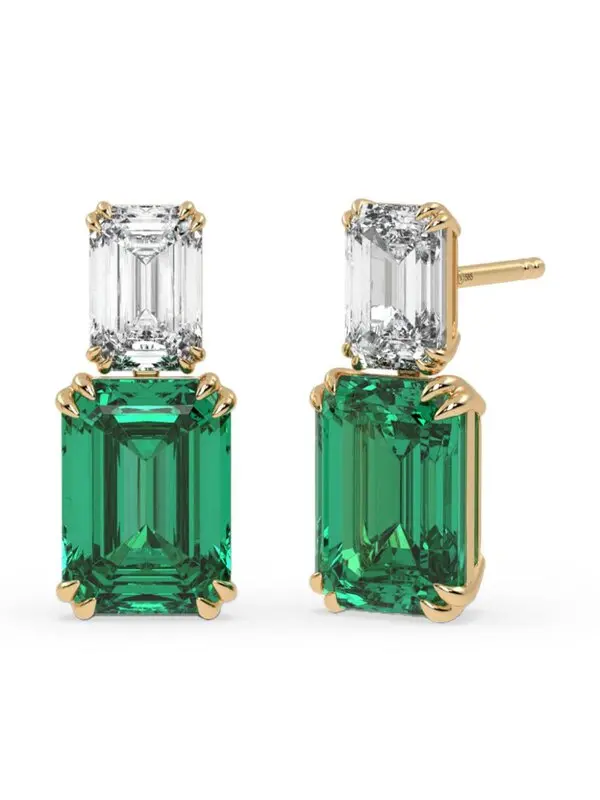 VEYNOU 14kt Yellow Emerald Earrings
