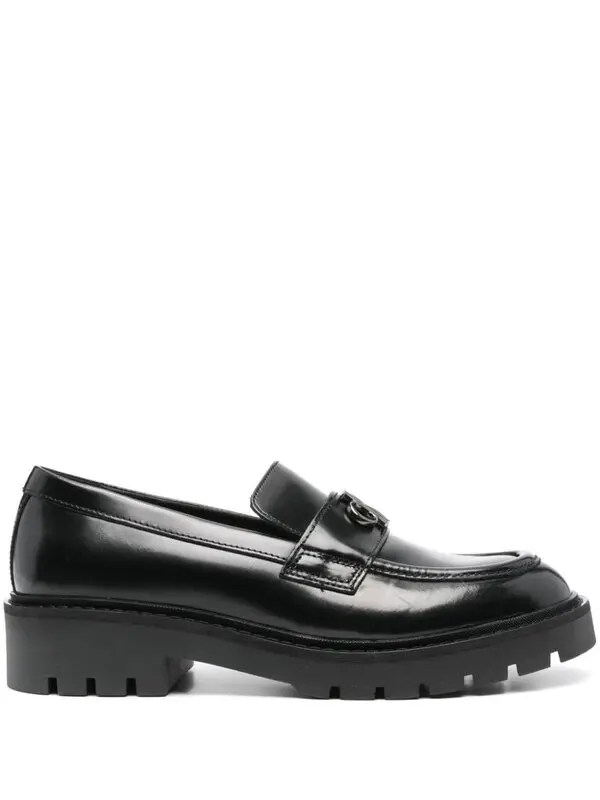 Calvin Klein Monogram-plaque Leather Loafers