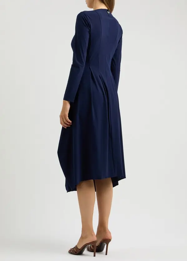 adidas maxi dress blue Jersey Shirtdress w/ 3/4 Sleeves in Admiral Tie Dye Admiral Tie Dye / 4