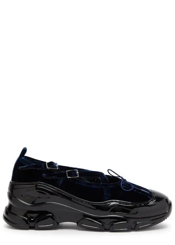 Simone Rocha Velvet And Glossed Rubber Sneakers