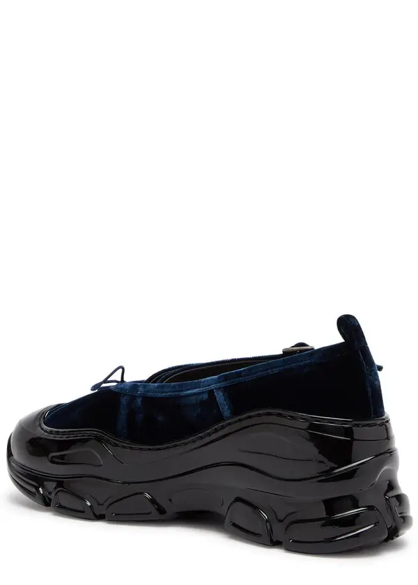 Simone Rocha Velvet And Glossed Rubber Sneakers
