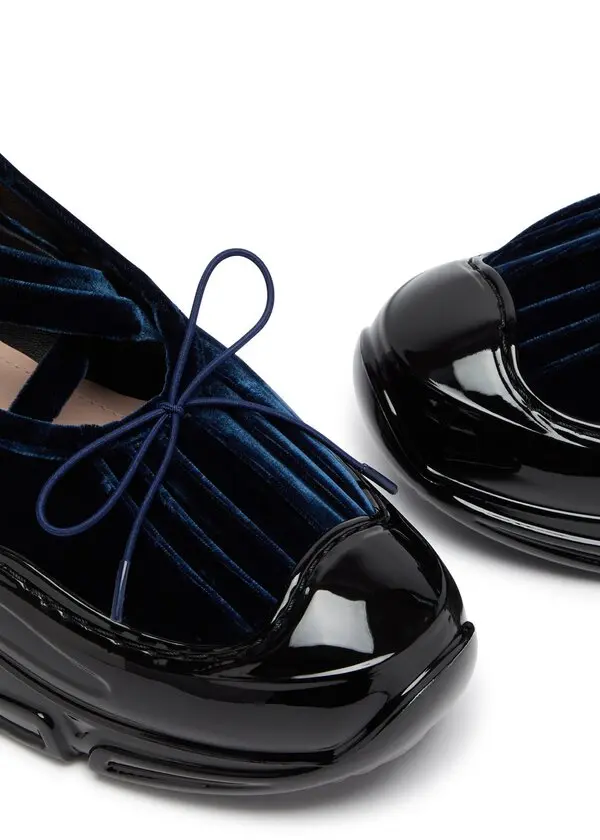 Simone Rocha Velvet And Glossed Rubber Sneakers