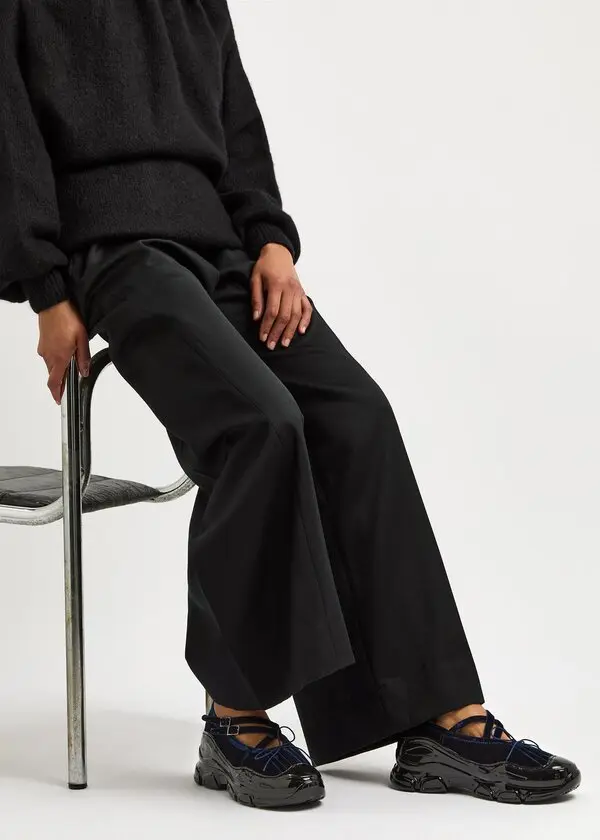 Simone Rocha Velvet And Glossed Rubber Sneakers
