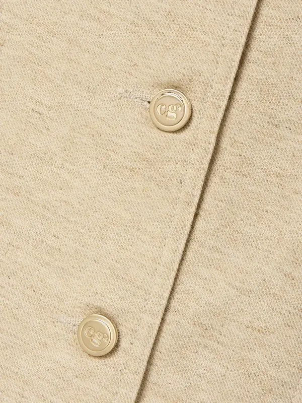 Cult Gaia Lua Cotton And Linen-blend Twill Midi Skirt