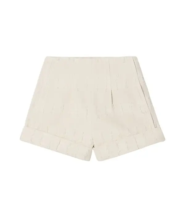 Cult Gaia Olga Distressed Cotton-twill Shorts