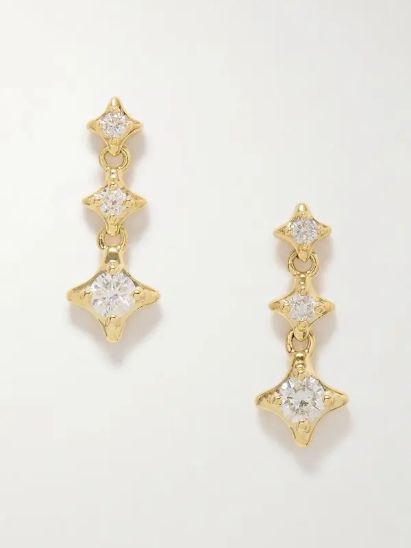 STONE AND STRAND Bright Lights 14-karat Diamond Dangle Earrings - Gold