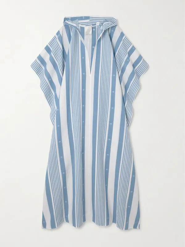 Givenchy Striped Cotton And Linen-blend Kaftan - Blue