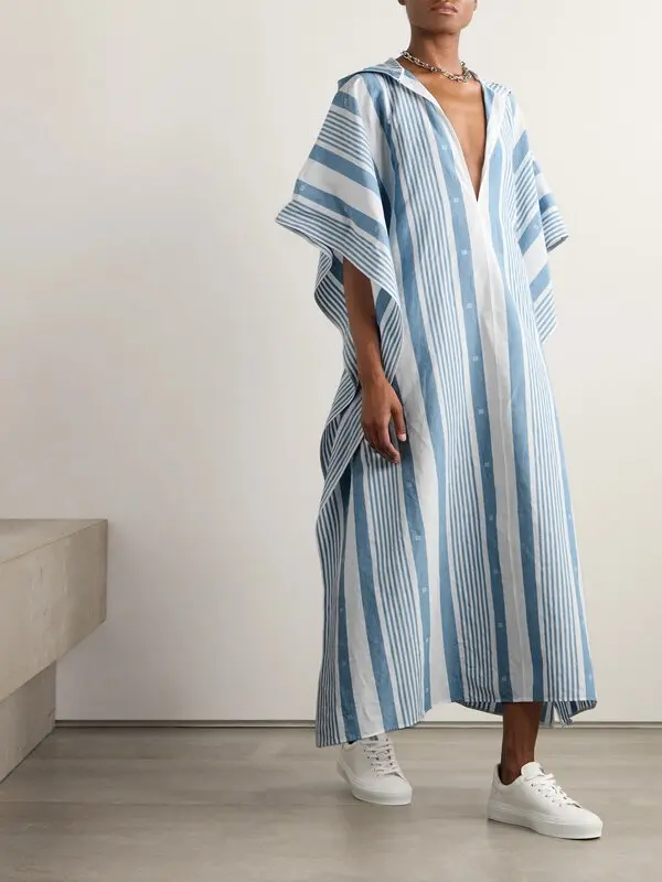 Givenchy Striped Cotton And Linen-blend Kaftan