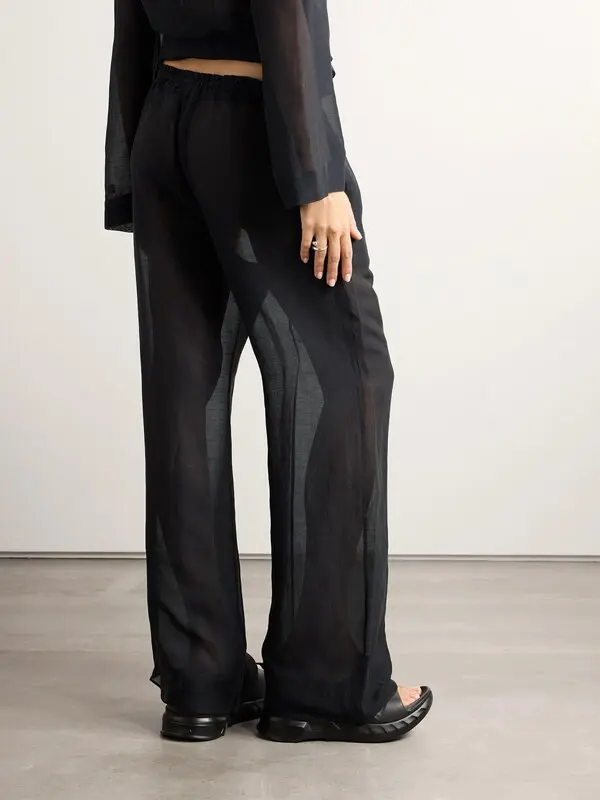 Givenchy And Linen-blend Voile Wide-leg Pants