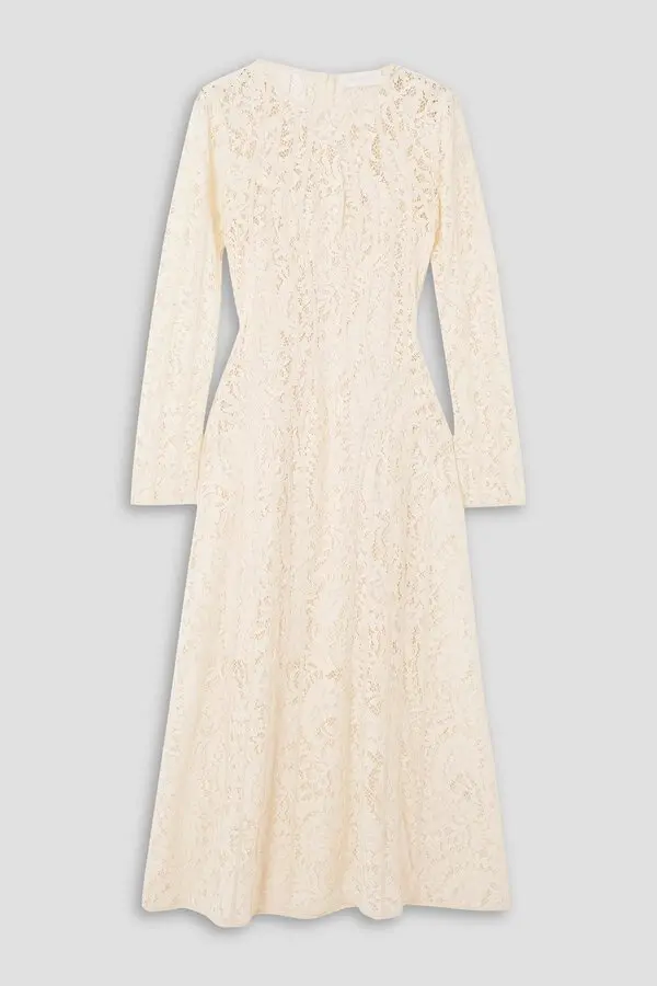 knee length dresses for ladies ZIMMERMANN Devi Floral-Lace Paneled Midi Dress | Canada