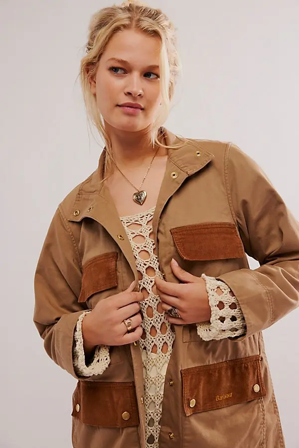 Barbour Maeva Utility Jacket In Hazelnut/Summer - 29% Off