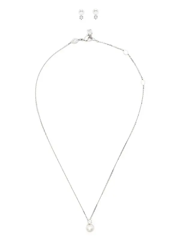 SWAROVSKI Matrix Earrings And Necklace Set - Silver