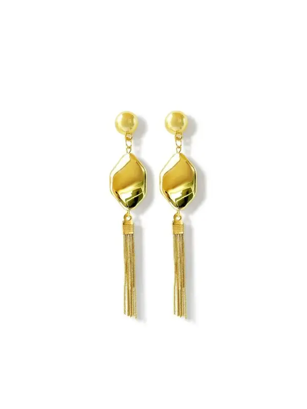 HZMER JEWELLERY Tassel-detail Drop Earrings - Gold