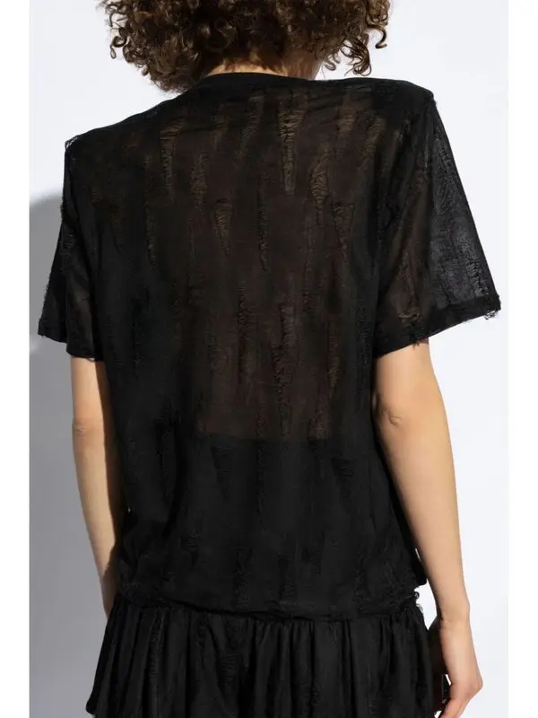IRO PARIS Distressed Semi-sheer T-shirt
