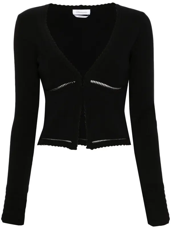 Blumarine Scalloped V-neck Cardigan