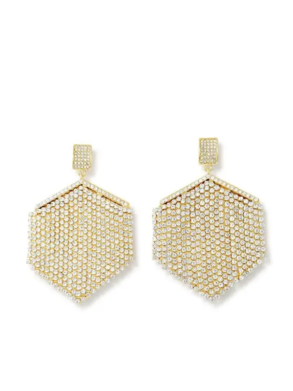 HZMER JEWELLERY Crystal-embellished Drop Earrings - Gold