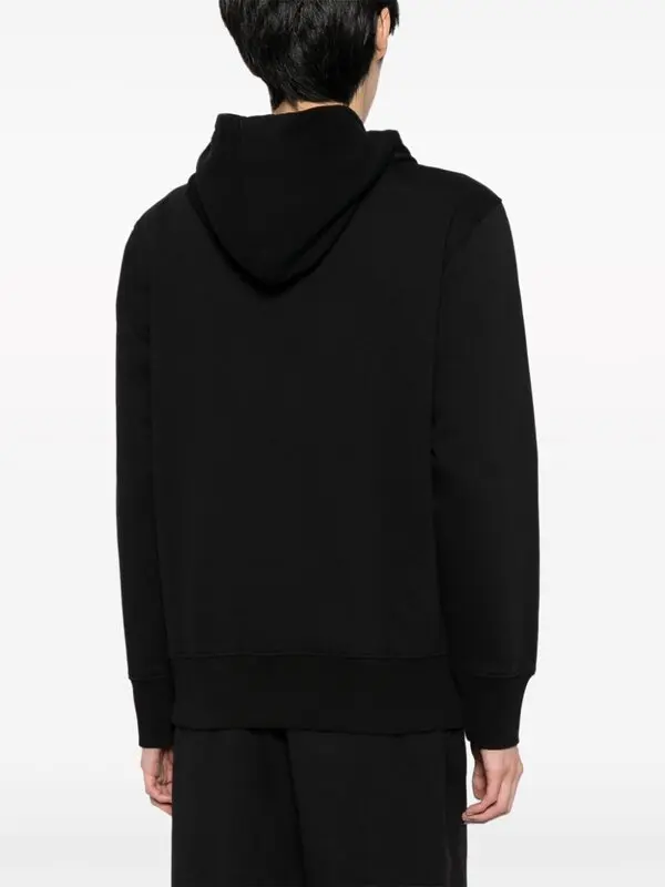 Calvin Klein Institutional Logo-embroidered Hoodie - Black