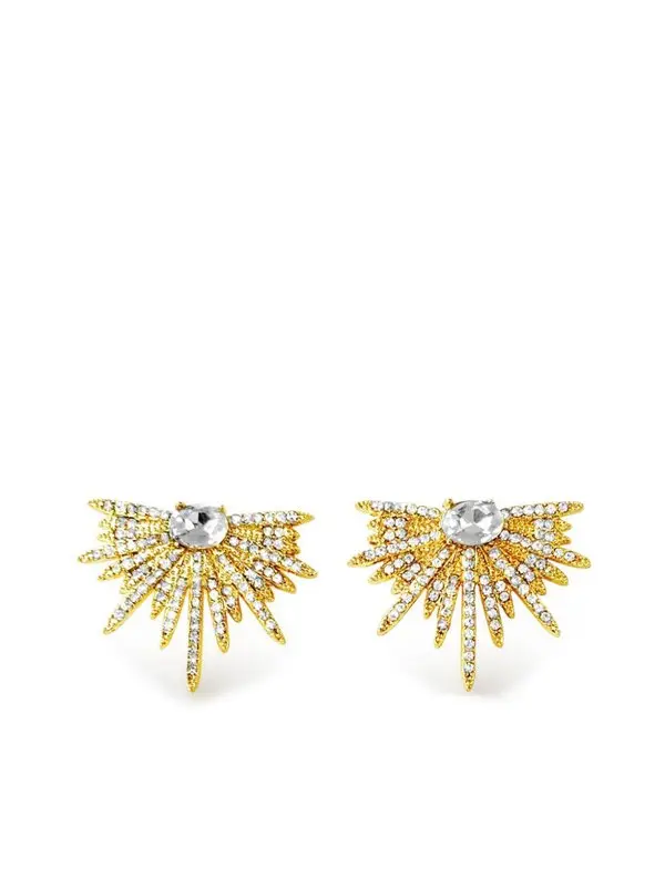 HZMER JEWELLERY Crystal-embellished Earrings - Gold