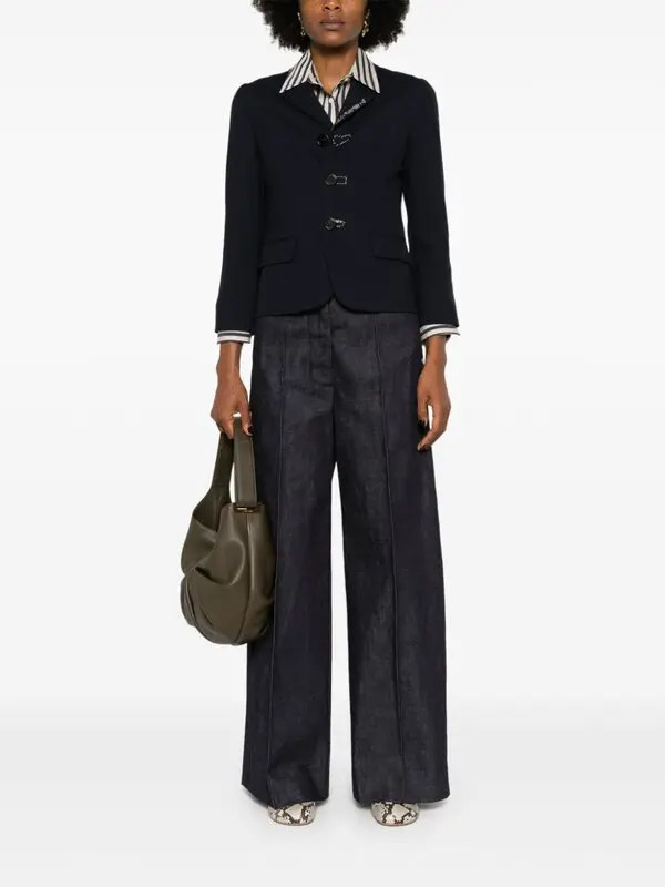 Marni Embroidered Virgin Wool Blazer - Blue