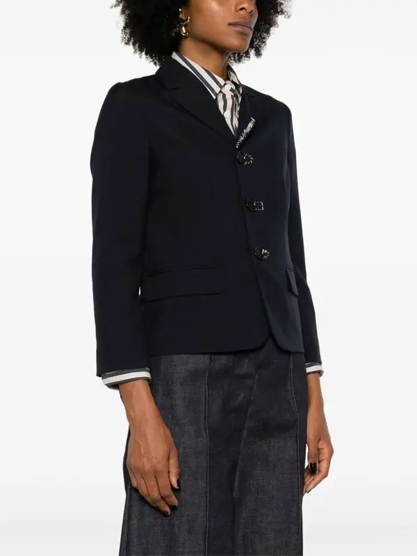 Marni Embroidered Virgin Wool Blazer - Blue