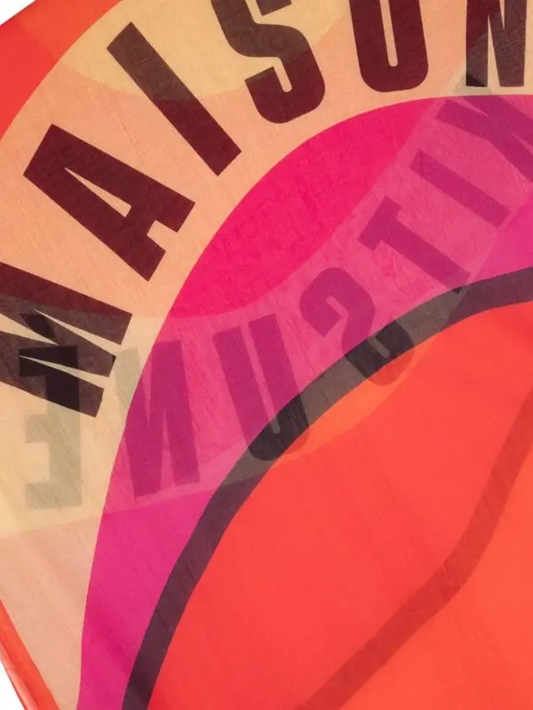Maison Kitsuné Logo-print Cotton Scarf